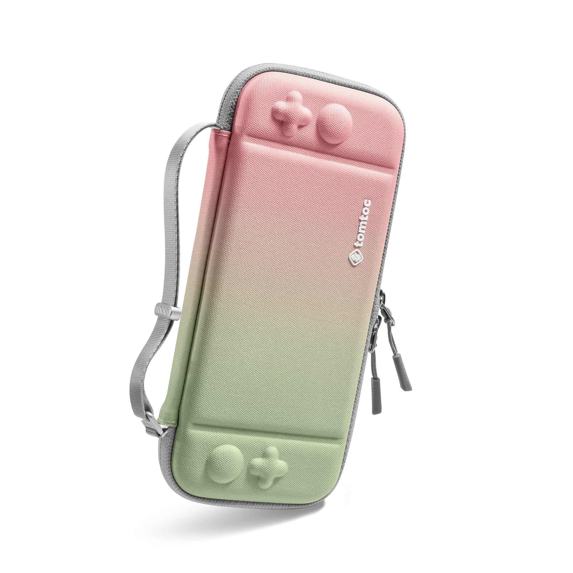 tomtoc Slim Protective Carrying Case with 10 Game Cartridges Nintendo Switch OLED Model Cherry Blossom