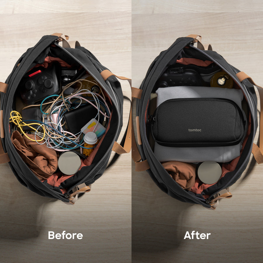 tomtoc M Size Electronic Organizer Travel Case / Water Resistant Dual